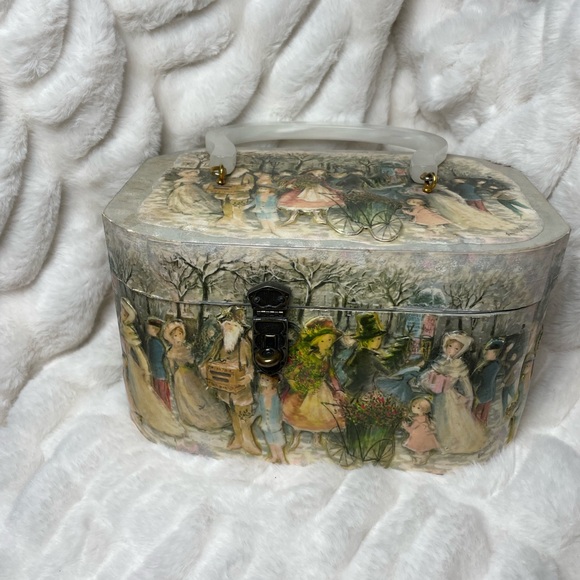 Other | Vintage Handcarved Bag With Acrylic Pearlized Handle | Poshmark